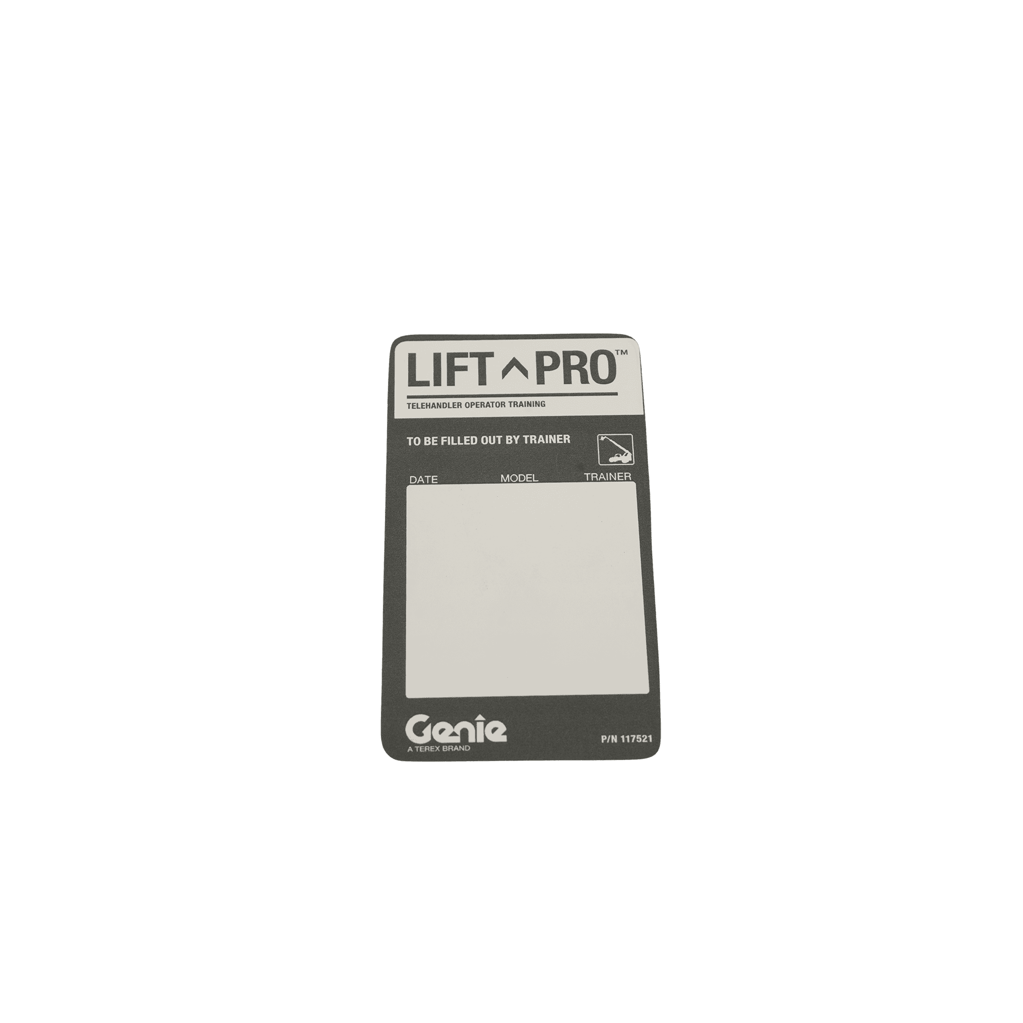 Genie Telehandler Operator Training Card 117521GT | Genie Parts Catalog ...