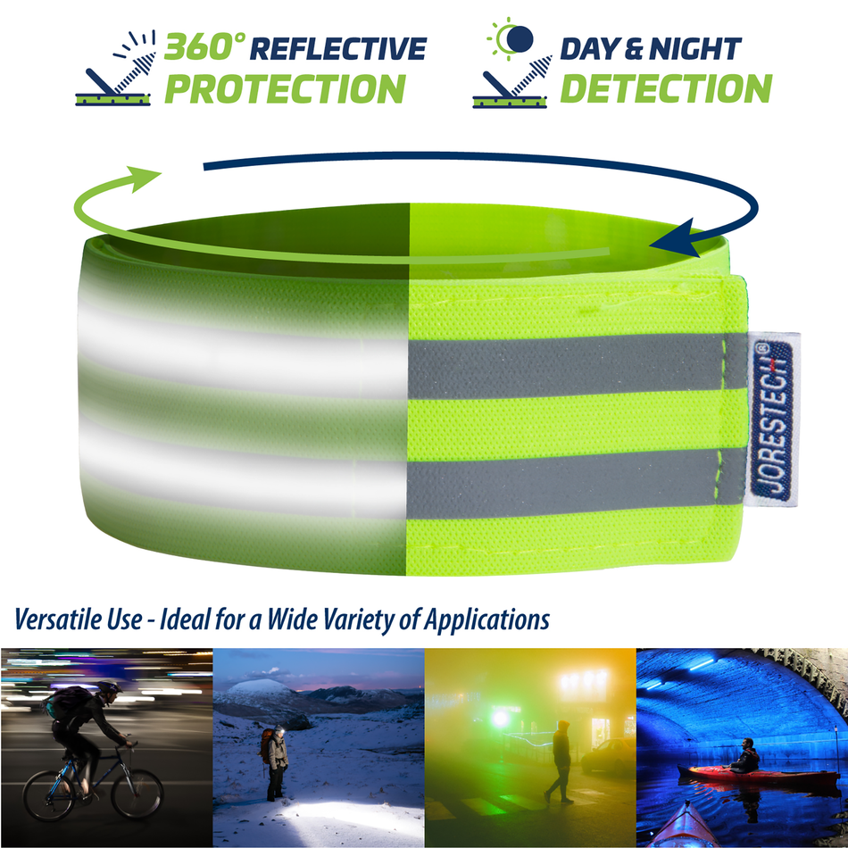 Jorestech Hi-Vis Reflective Safety Bands with Mesh Storage Bag – Pack ...