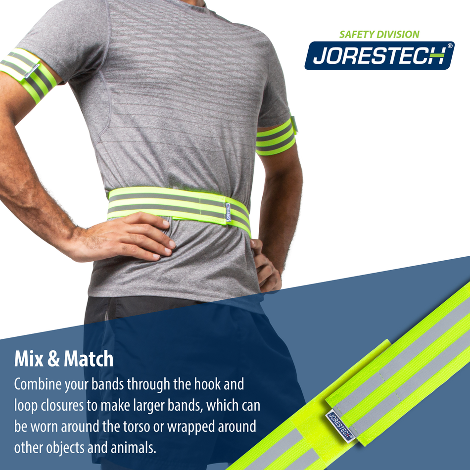 Jorestech Hi-Vis Reflective Safety Bands with Mesh Storage Bag – Pack ...