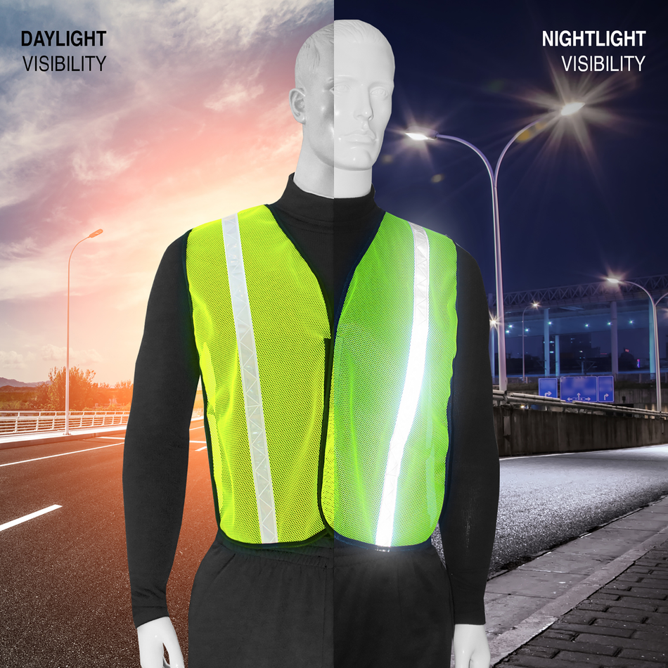 Jorestech Hi-Vis Mesh Safety Vest with 1” Reflective Strip ...