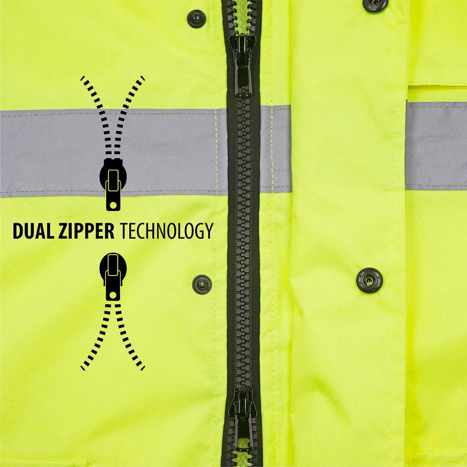Jorestech Hi-Vis Yellow Rain Jacket with 2" Reflective Strips ...
