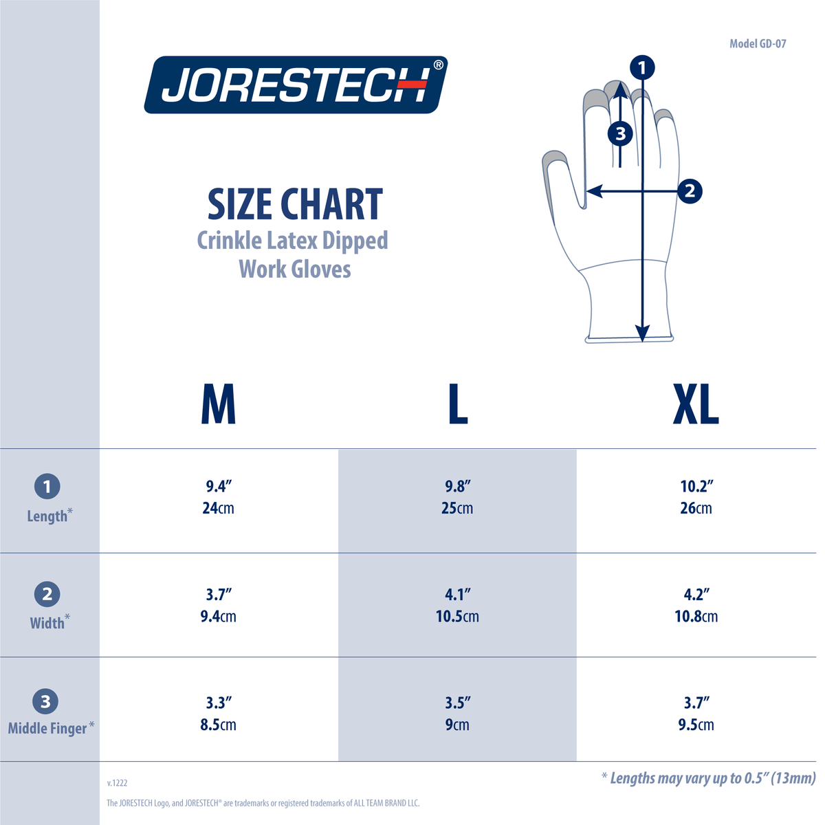 Jorestech Safety Work Gloves with Crinkle Latex Dipped Palms – Pack of ...