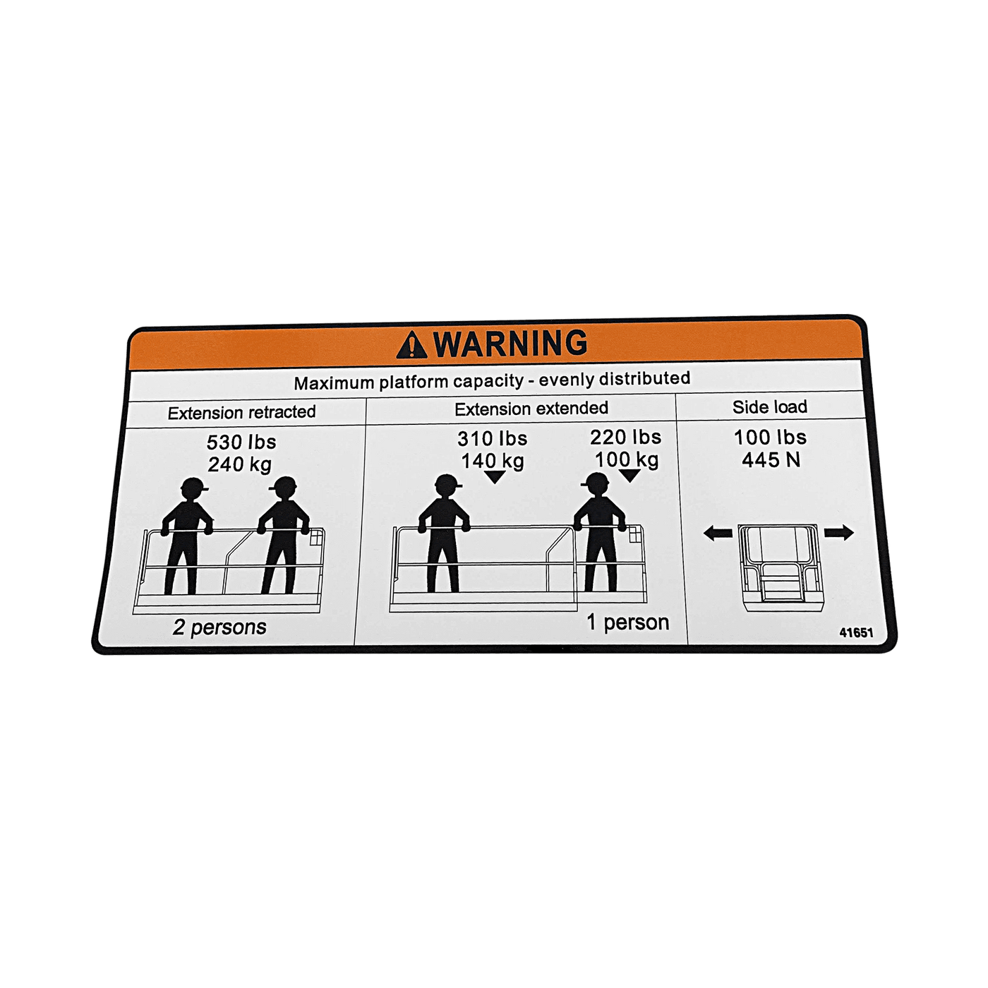 MEC Decal - Capacity 530 Lbs 41651 | MEC Parts Catalog — EquipmentShare ...
